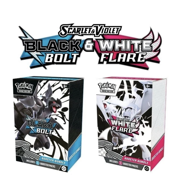 POKEMON BLACK BOLT and White Flare Booster Bundle Set of 2 Sealed New ...