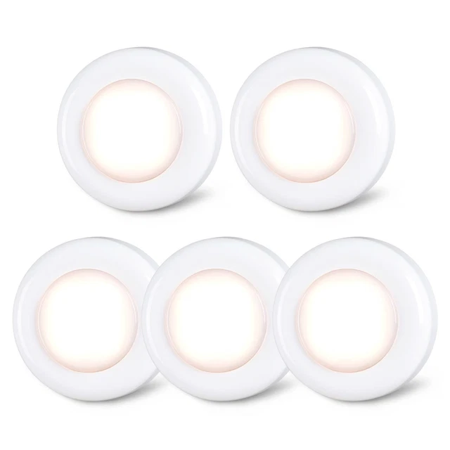 LED TAP PUSH Lights 2.8 Inch Warm White 5 Pack Battery £15.61 - PicClick UK