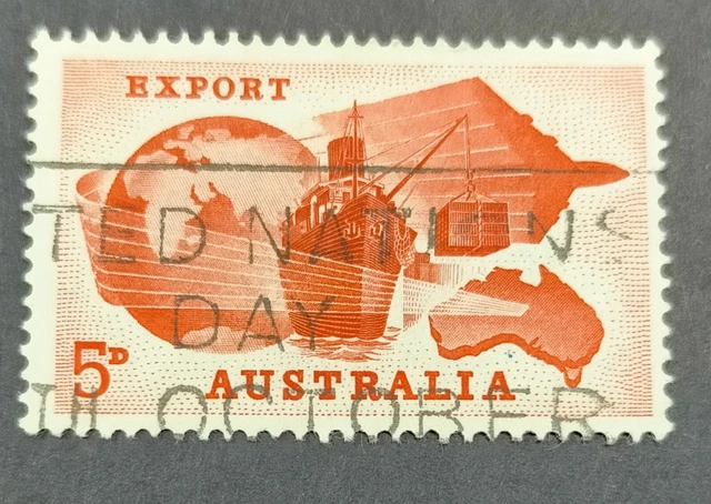 USED AUSTRALIAN STAMP 1963 Export Australia map ship $0.30 - PicClick AU
