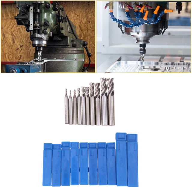 10PCS END MILL Set for Steel Milling Bit Milling Bits for Metal $26.89 ...