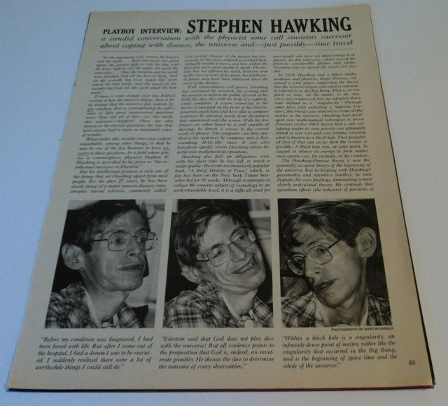 PLAYBOY INTERVIEW - Physicist STEPHEN HAWKING April, 1990 EUR 3,39 ...