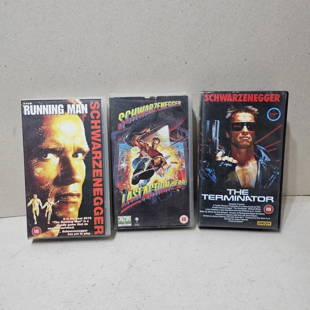 3 X ARNOLD SCHWARZENEGGER (VHS/SUR) TAPE TERMINATOR/RUNNING MAN LAST ...