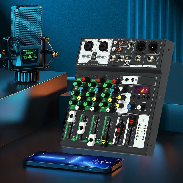 4-KANAL- PROFESSIONELLER RECTANGLE Mixer Mini-Audio-Mixer Sound ...