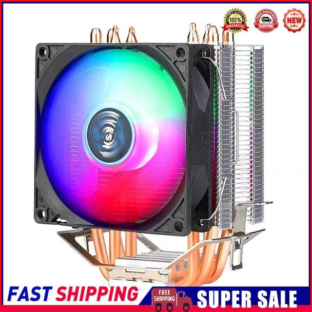 RGB CPU COOLER 4 Heat Pipe 9cm Cooling Fan Hydraulic Bearings Mute for ...