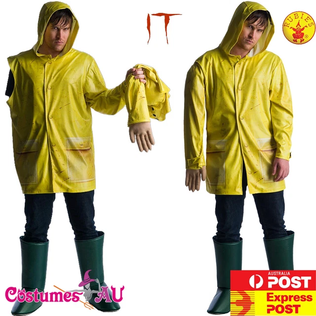 DELUXE MENS GEORGIE Denbrough Costume IT Movie Halloween Stephen King ...