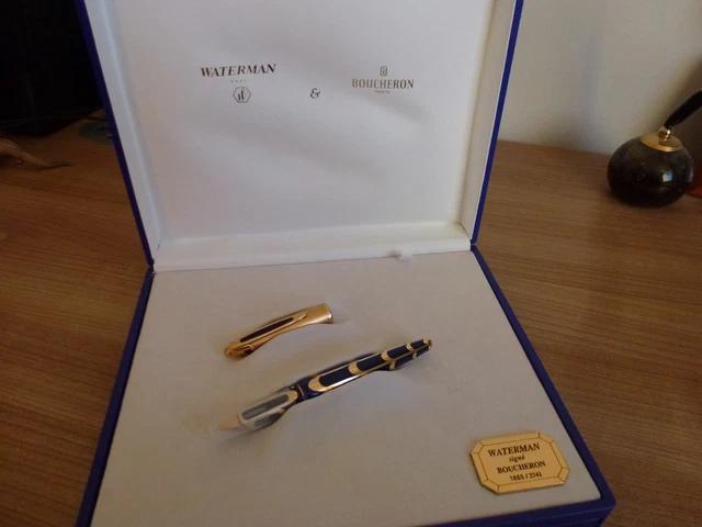 WATERMAN EDSON BOUCHERON Fountain Pen Solid Gold Overlay Limted Edition ...
