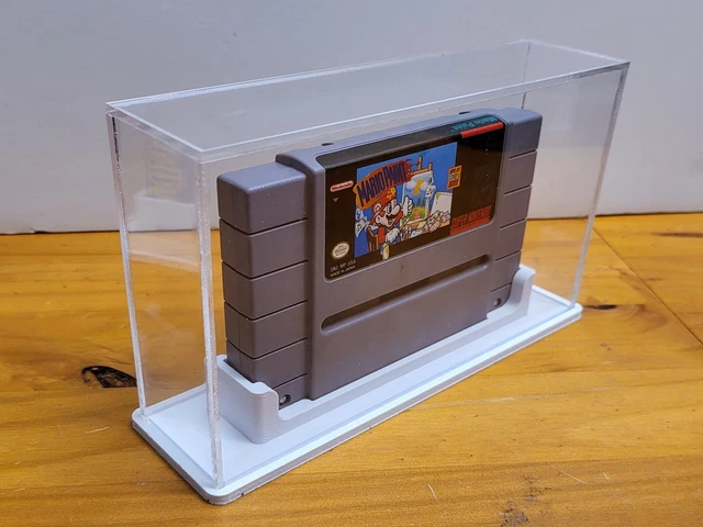 CUSTOM SUPER NINTENDO Acrylic Game Cartridge Display Case Stand - SNES ...