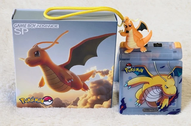 NINTENDO GAME BOY Advance SP Dragonite V5 IPS schermo retrò Pokemon GBA ...