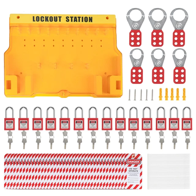 LOCKOUT TAGOUT STATION with Loto Devices, Lockout Tagout Kit with 14pcs ...