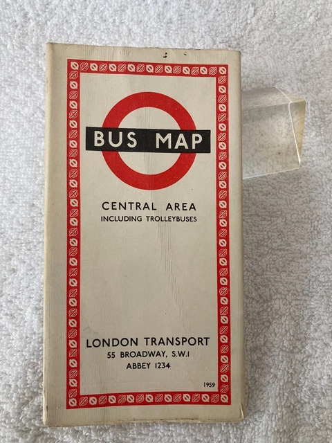BUS MAP CENTRAL Area Including Trolleybuses London Transport 1959 B EUR ...