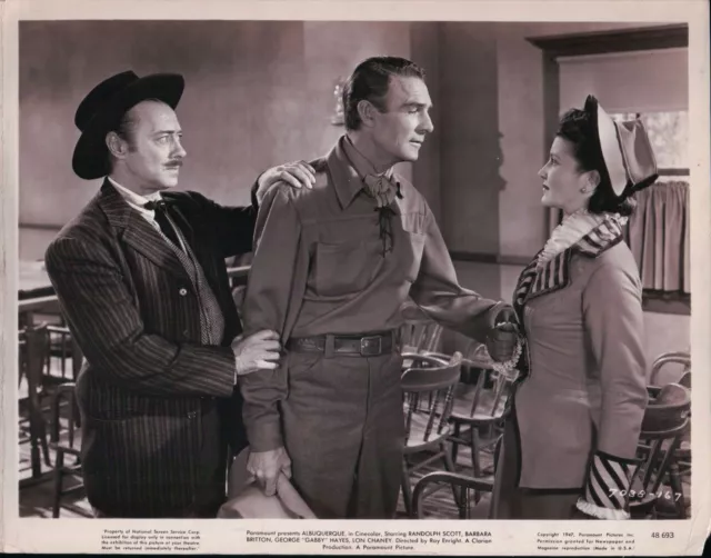 Vintage 8x10 Foto Randolph Scott In Albuquerque 1948 W Barbara Britton