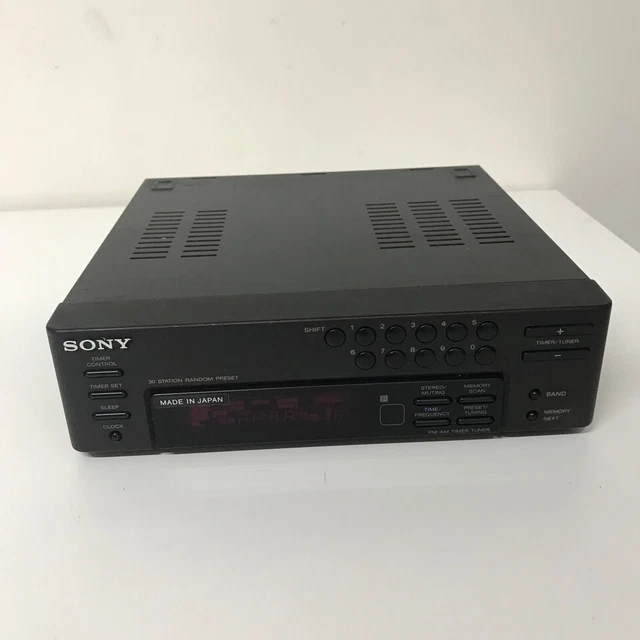 VINTAGE SONY ST-818M Mini Stereo Timer Tuner Black FM/AM 30 Station ...