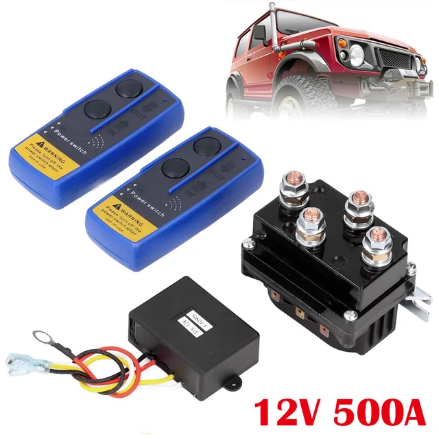 WINCH SOLENOID RELAY Contactor 12V 500A Heavy Duty Twin Wireless Remote Control £42.30 - PicClick UK