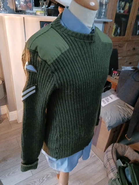 BRITISH 80'S ROYAL Marines Paratrooper Badge Woolly Pully Wool Jumper ...