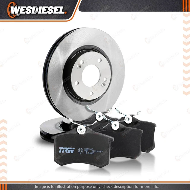 REAR TRW DISC Rotors + Brake Pads fits Kia Ceed ED 1.6L 90KW Estate ...