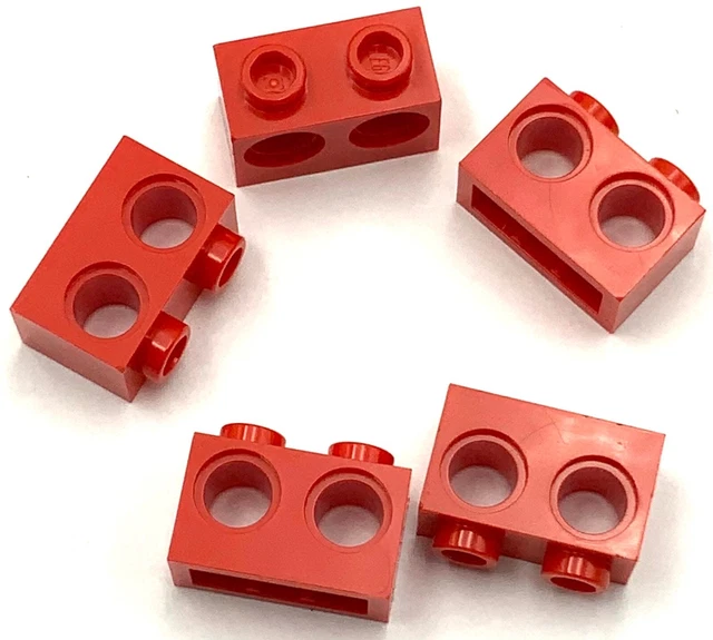 LEGO 5 NUEVO Rojo Técnica Ladrillos Edificio Bloques 1 x 2 Con ...