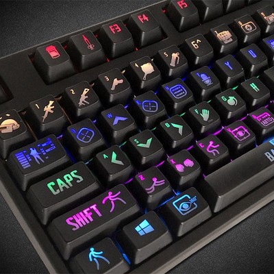 PUBG KEYCAPS SET 104 Backlit Transparent Mechanical Gaming Keys Only ...