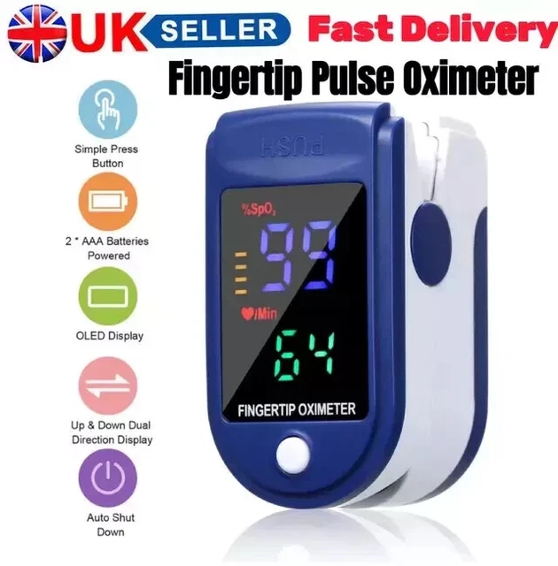 FINGERTIP PULSE OXIMETER LED Display Blood Oxygen Saturation SpO2 ...