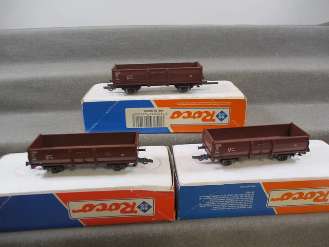 ROCO SPUR H0 46010/46100 Güterwagen Set 3-teilig Hochbordwagen DB u.a ...