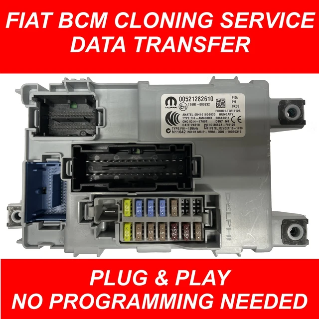 FIAT 500 BCM 00521282610 Cloning / Programming Service plug & Play Fuse ...