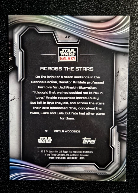 ANAKIN SKYWALKER PADME AMIDALA 2025 Topps Star Wars Chrome Galaxy #40 £ ...
