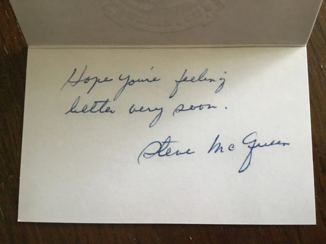 BRUCE LEE : ACTOR STEVE MCQUEEN SENT THIS GET WELL CARD TO B.LEE ...