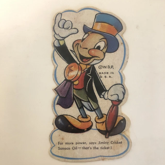 VINTAGE SUNOCO OIL Pinocchio Jiminy Cricket Sticker $78.39 - PicClick CA