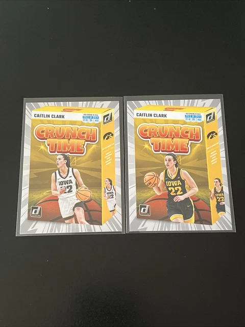 2024 PANINI CAITLIN Clark Crunch Time Cards SS-CT1 & SS-CT2 Iowa NCAA ...