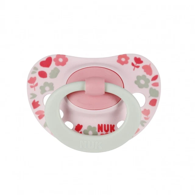 4008600443087 NUK SMOCZEK uspokajający silikonowy 6-18m Signature różowy op.2 sz EUR 7,29 ...