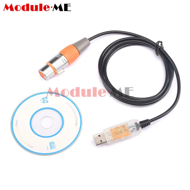 USB TO DMX Interface Adapter Cable Stage Light PC DMX512 Controller ...