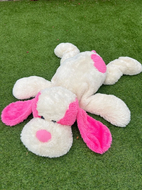 TESCO PINK CREAM Heart Puppy Soft Toy Plush Cuddly Teddy Stuffed Animal ...