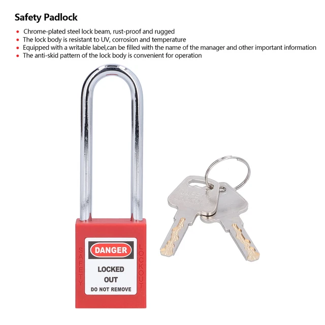 INDUSTRIAL SAFETY PADLOCK 3in Steel Beam Corrosion Resistant ...