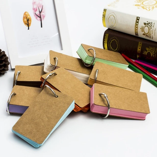 INDEX CARDS WITH Binder Rings Punched Note Cards Study Card Flashcard 3 ...