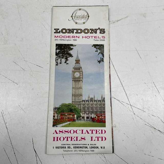 VINTAGE RETRO ORIGINAL Brochure 1960s London England Modern Hotels Map ...