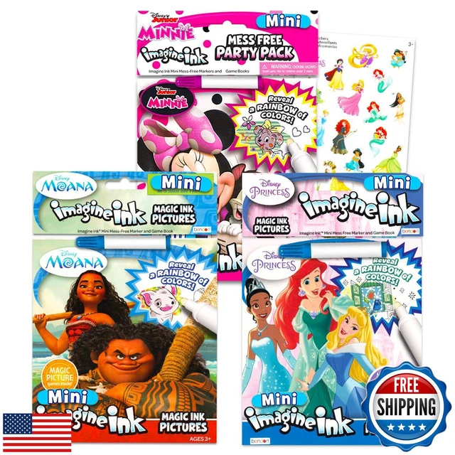 DISNEY PRINCESS MAGIC Ink Coloring Book Set - Bundle with 3 Imagine Ink ...