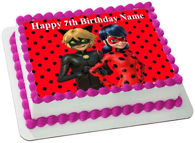 MIRACULOUS LADYBUG EDIBLE ICING CAKE TOPPER PARTY IMAGE FROSTING SHEET ...