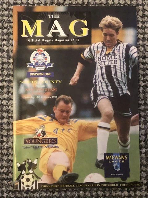 NOTTS COUNTY V Nottingham Forest - 1993/94 - Division 1 - Match Day ...