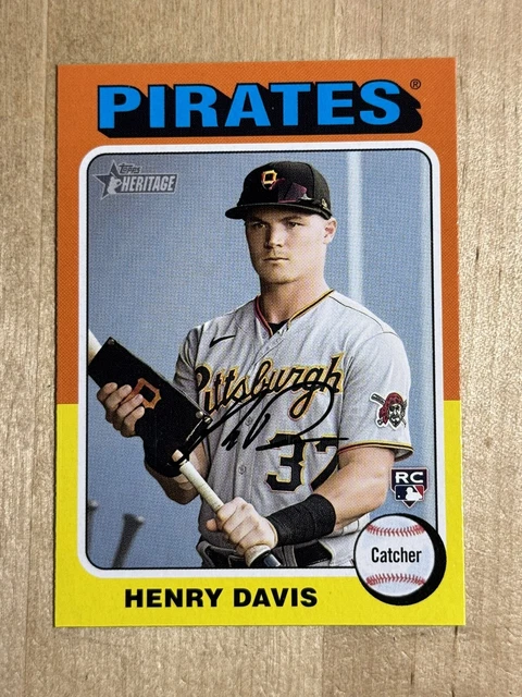CARTA ROOKIE 2024 PITTSBURGH PIRATES ROOKIE Henry Davis Topps Heritage ...