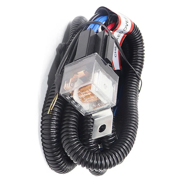 UNIVERSAL HORN WIRING Harness Relay Button Switch Kit for 12V/24V Car ...