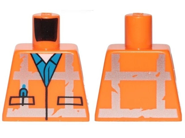 LEGO 973PB3370 TORSO Safety Vest with Reflective Worn Crossed Stripes ...