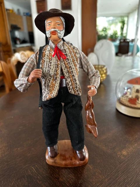 GRAND SANTON PROVENCAL Neuf Chasseur Avec Fusil Et Lapin 26 Cm EUR 11 ...