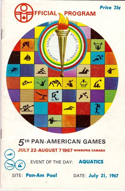 1967 PAN AM Games Program Signed by Dwimming Champion Elaine Tanner ...