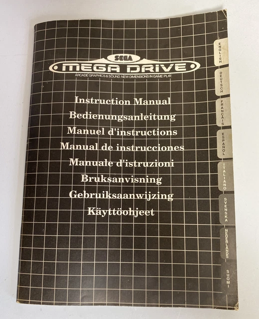SEGA MEGA DRIVE MK1 Instruction Manual Original 1991 Operating ...