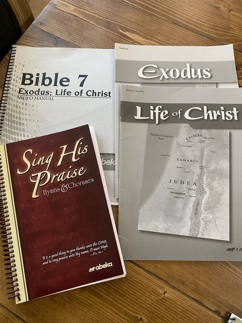 ABEKA 7 GRADE Bible Exodus; Life Of Christ Video Manual, Test Key Books ...
