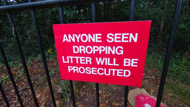 LITTER PREVENTION, WARNING Sign £8.66 - PicClick UK