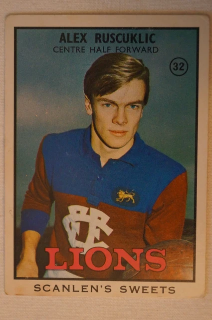 FITZROY LIONS AFL-VFL Football Vintage 1968 Scanlens Trade Card Alex ...