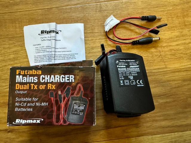 RIPMAX FUTABA TRANSMITTER & RX BATTERY CHARGER P-FBC32D/4 New, Unused £ ...