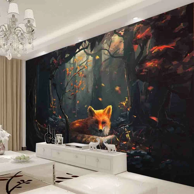 CUNNING FOX FOREST Full Wall Mural Photo Wallpaper Printing 3D Decor ...