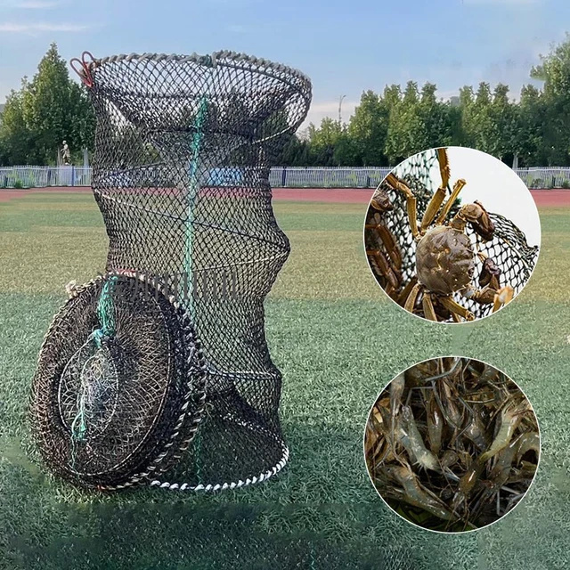 FOLDABLE FISHING CAST Net Crab Trap Fish Cages Fish Loach Crayfish ...
