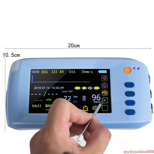PORTABLE PATIENT MONITOR - Signs ECG NIBP Spo2 TEMP PR - LCD - Handheld ...